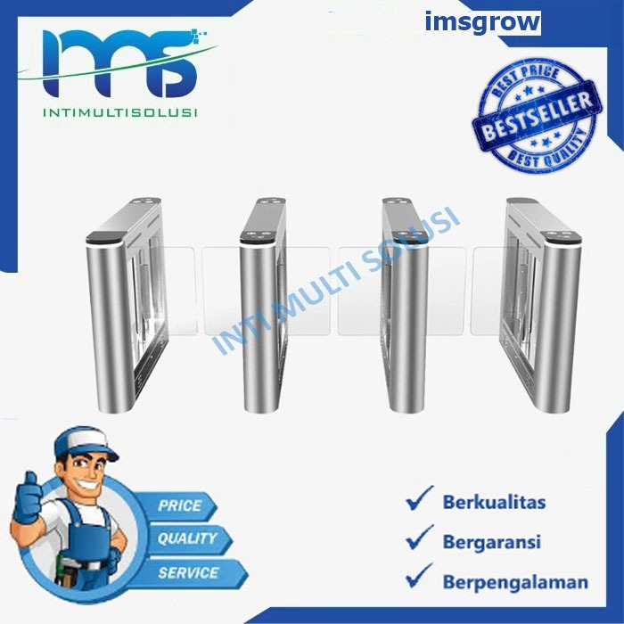 Jual Swing Barrier Flap Gate 3 Channel line (3 jalur/4 unit mesin ...