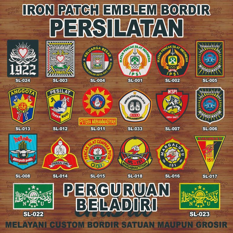 Jual Emblem bordir logo perguruan pencak silat bet seragam karate dojo ...