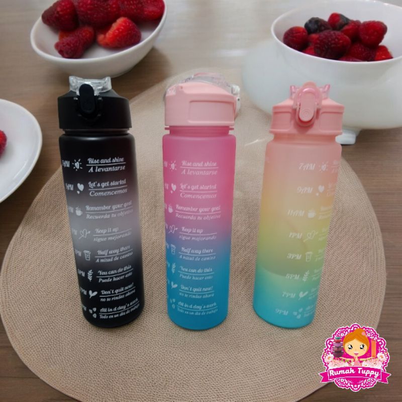 Jual Wadah Tempat Botol Air Minum Plastik Gradasi 1 Liter 1000 ml ...