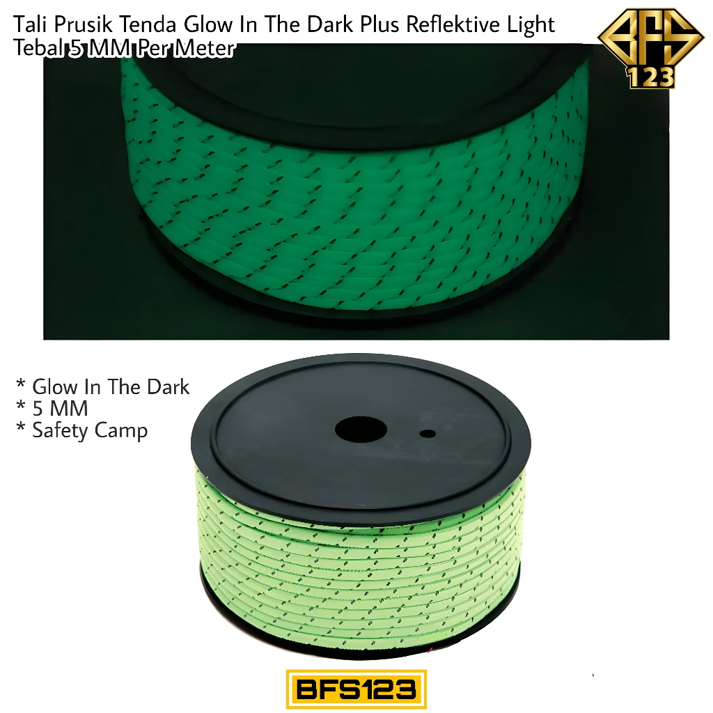 Jual Tali Prusik Tenda Glow In The Dark Plus Reflektive Light Tebal 5 ...