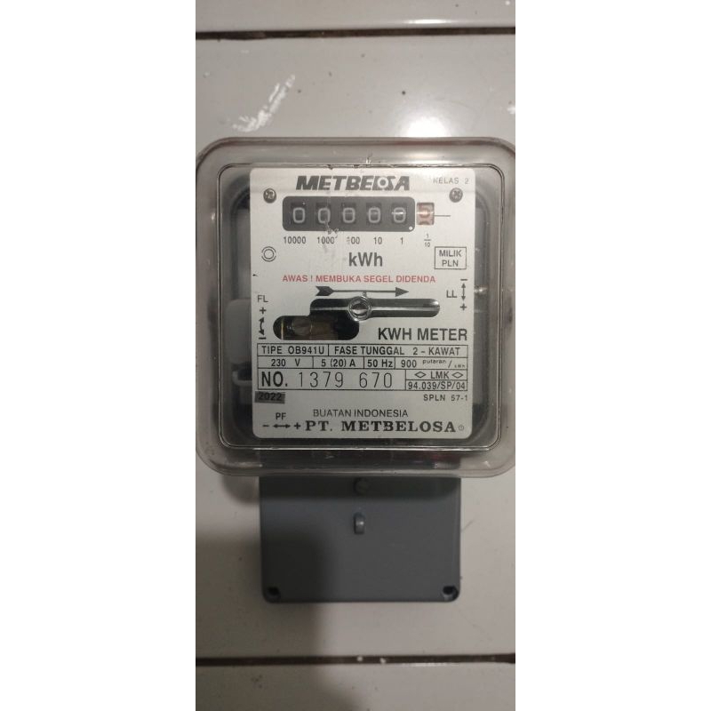 Jual Kwh Meter Metbelosa analog 1 fase 5/20 A | Shopee Indonesia