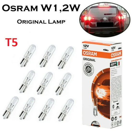 Jual Lampu Bohlam OSRAM T5 12V 1,2 WATT indikator panel Speedometer AC ...