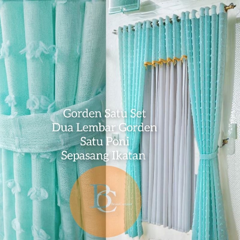 Jual Gorden Satu Set Poni Rumbai Atas Pintu Model Smokring Bahan ...