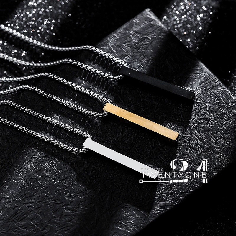 Jual KALUNG TITANIUM PRIA WANITA MODEL LIONTIN BALOK KEREN TRENDI ...