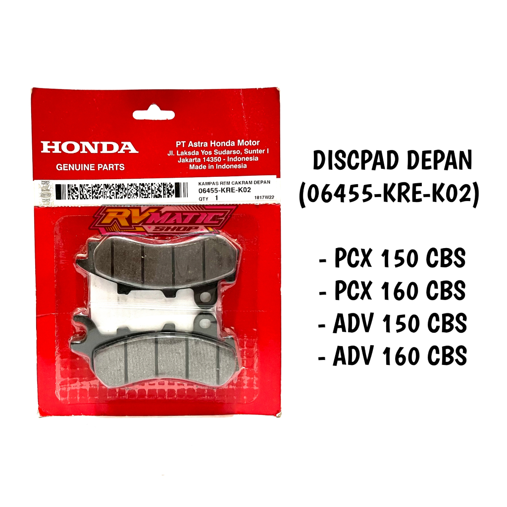 Jual DISCPAD KAMPAS REM DEPAN PCX 150 PCX 160 ADV 150 ADV 160 ORIGINAL ...