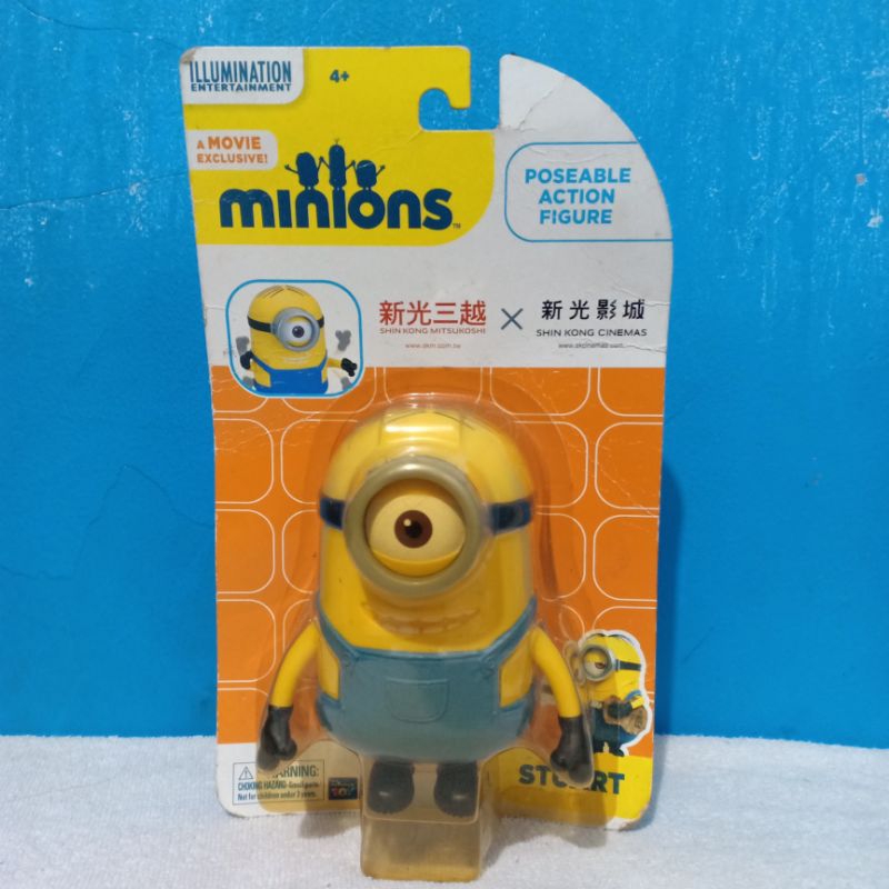 Jual Minions action figure Stuart with poseable arms original toy 4 ...