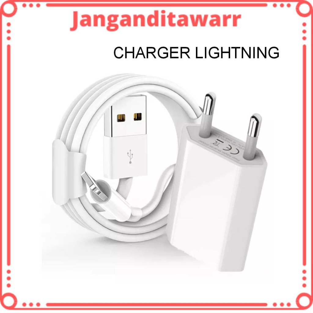 Jual Charger ipon kaki 2 adaptor 1USB Kabel 5G 6G 7G Warna Putih ...