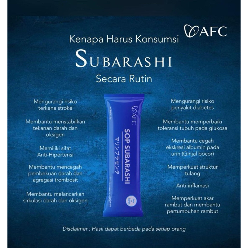 Jual AFC Subarashi From Japan (1 kotak isi 28 sachet) | Shopee Indonesia