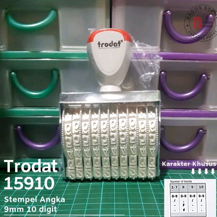 Jual Stempel Angka Manual 10 Digit 7mm 9mm Trodat 15710 15910 | Shopee ...