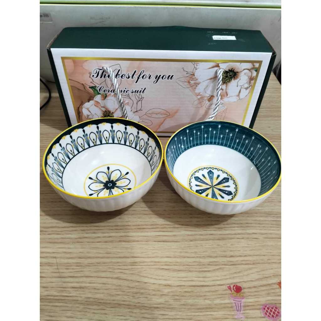 Jual Bohemian Bowl Set Mangkuk Keramik Japanese New Motif Aesthetic ...