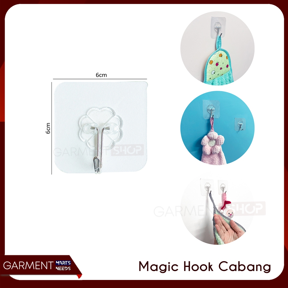 Jual Gantungan Tempel Magic Hook Cadangan Stiker Lem Kuat Dinding Transparan Laci Pigura Jam ...
