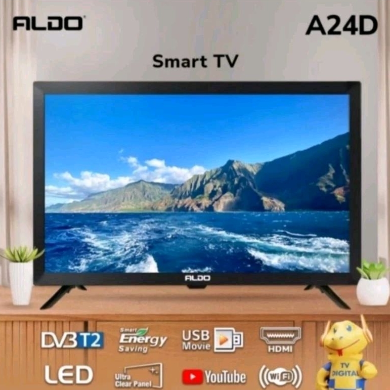 Jual TV LED ALDO A24D SMART TV DIGITAL 24 INCH | Shopee Indonesia