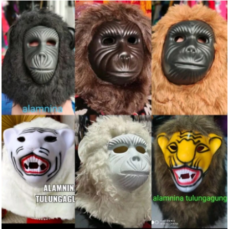Jual Topeng Monyet Topeng Harimau Bulu || Topeng Karakter Hewan ...