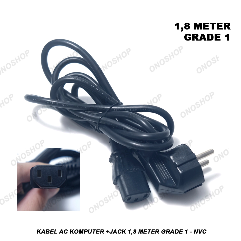 Jual Kabel AC Komputer + Jack 1,8 Meter Grade 1 - NVC | Shopee Indonesia