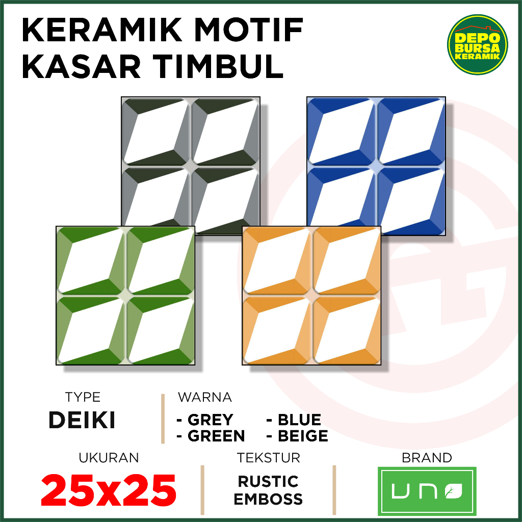 Jual Keramik Lantai Motif 25x25 DEIKI SERIES -UNO- Rustic&Emboss ...