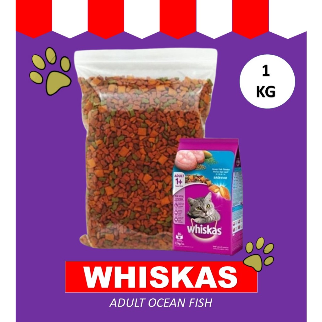 Jual Whiskas Ocean Fish Makanan Kucing Repack 1 Kg | Shopee Indonesia