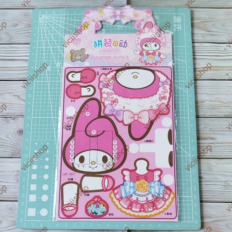 Jual Mainan DIY Sanrio Paper Doll/Mainan Buat Sendiri Puppet Doll ...
