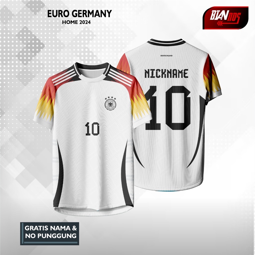 Jual JERSEY JERMAN EURO 2024 KUALITAS PREMIUM FREE CUSTOM NICKNAME & NOMOR PUNGGUNG | Shopee ...