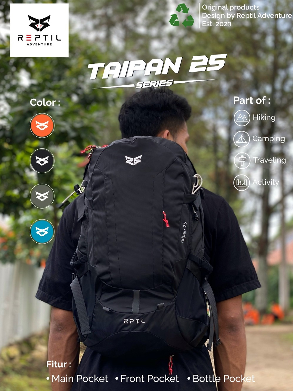 Jual BACKPACK/RANSEL REPTIL ADVENTURE TAIPAN 25 series | Shopee Indonesia