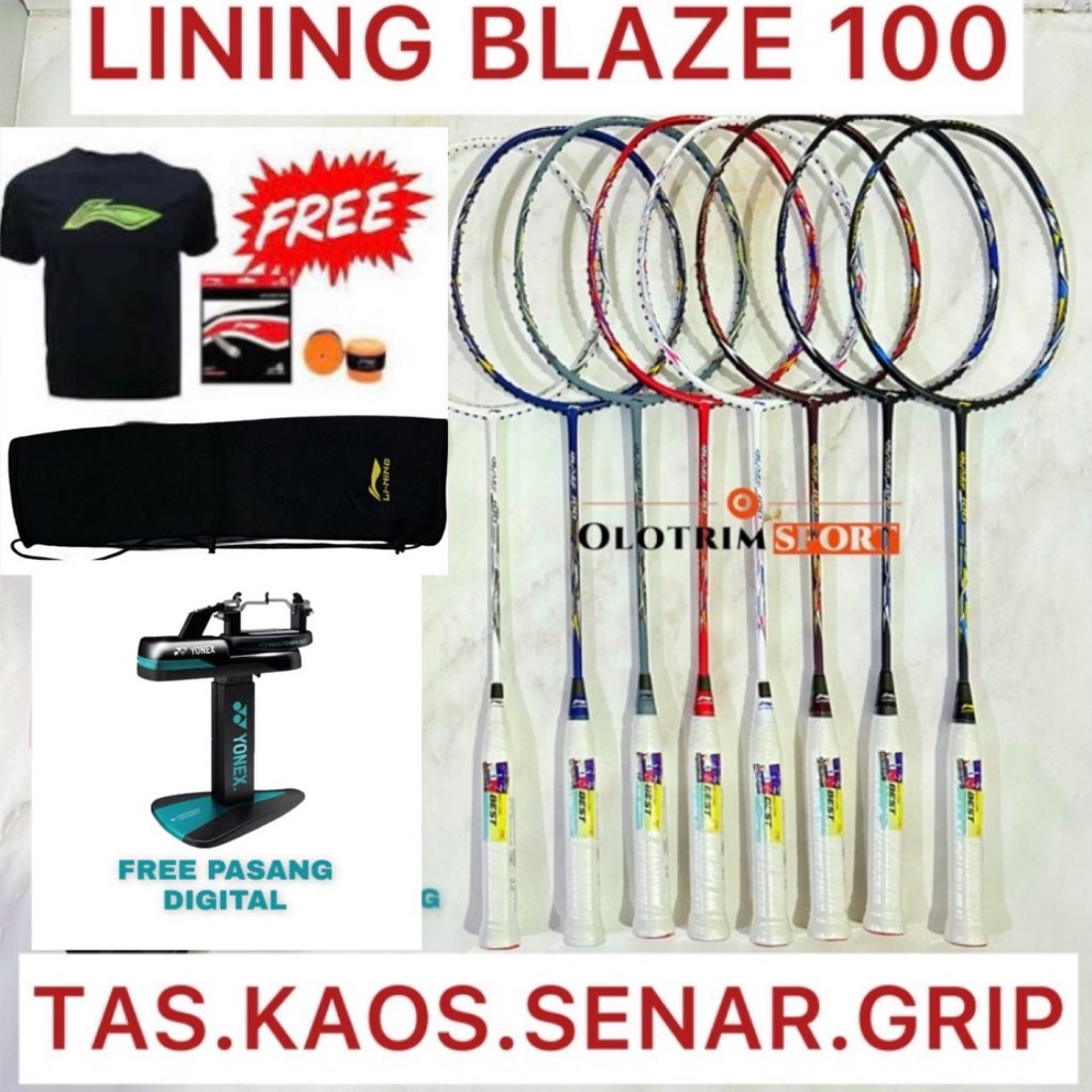Jual Raket Badminton LINING BLAZE 100 5u 78gr 4u 84gr Original | Shopee ...