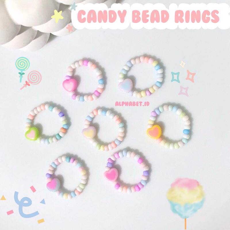 Jual Candy Bead Rings | Cincin Manik Permen | Cincin Pastel Soft Colors ...