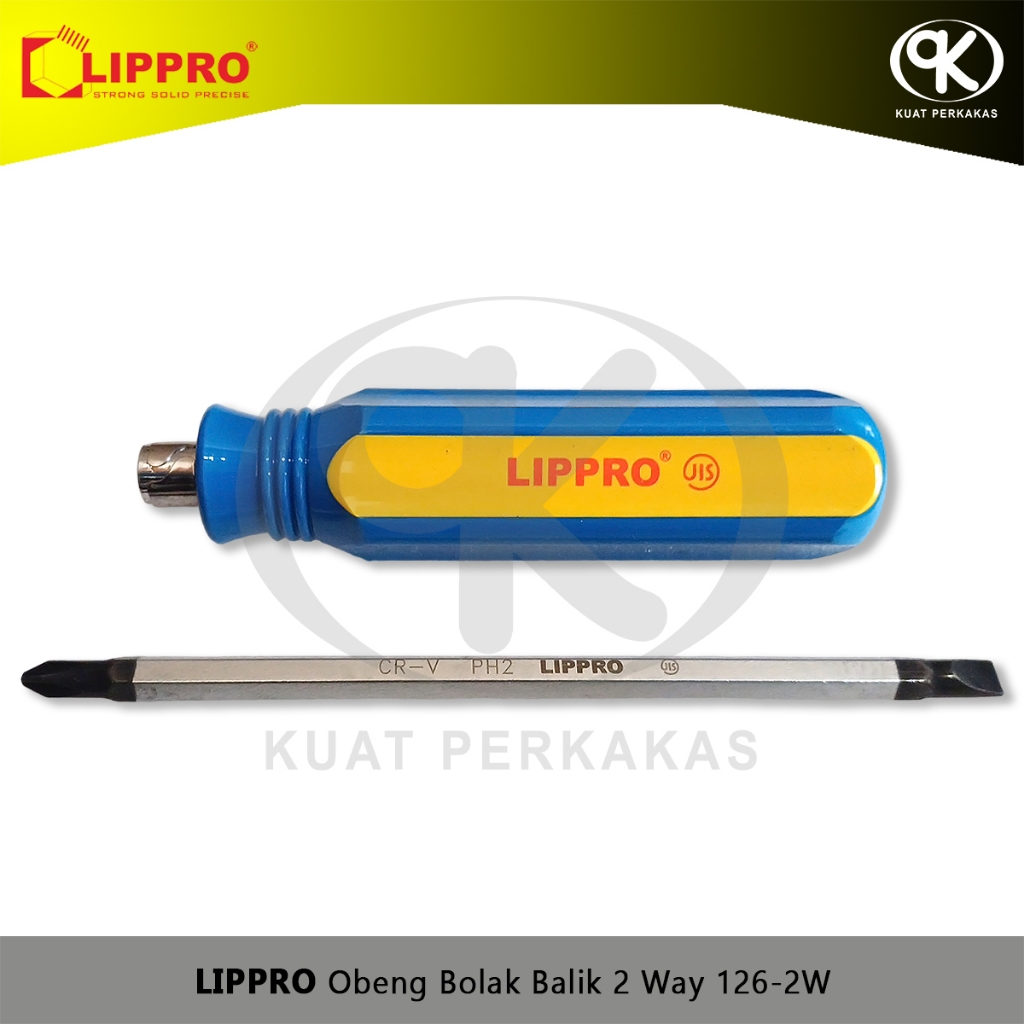 Jual Obeng Bolak Balik 6" LIPPRO 2 Way Screwdriver (+) (-) PH2 6MM x ...