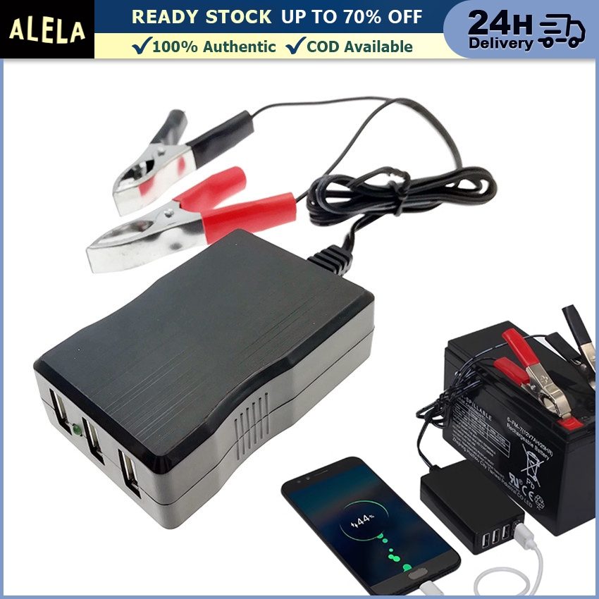 Jual Charger DC HP Ke Aki Motor USB 3 Port Cas Casan Handphone iPad Aki ...