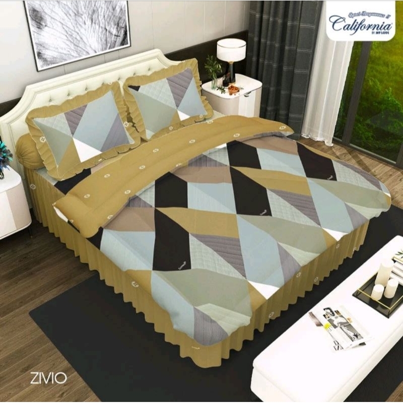 Jual Sprei California 3D King Queen Single 180 160 120 100 Motif Zivio ...