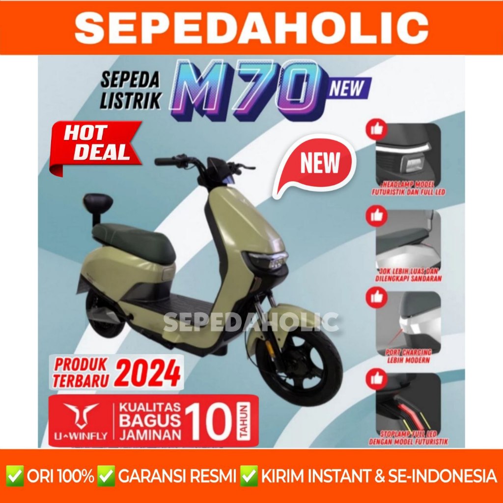 Jual Sepeda Listrik UWINFLY M70 M70 SMART KEY 500 Watt Electric E Bike ...