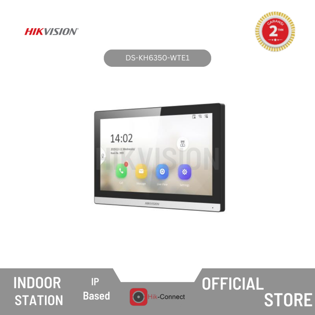 Jual HIKVISION - DS-KH6350-WTE1 Indoor Station Intercom KH6 Series IP ...