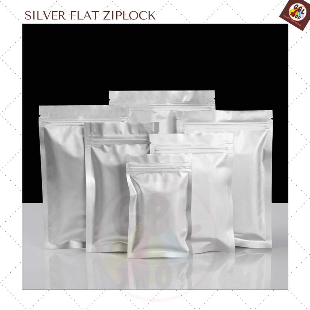 Jual Kemasan Plastik Klip Silver 8,5x14 Aluminium Foil Ziplock (50pcs ...