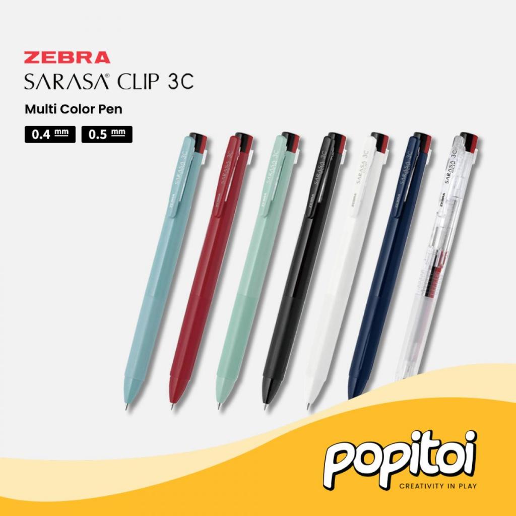 Jual Zebra Sarasa Clip 3C Multi Color Gel Pen 0.4 0.5 mm Pulpen | Shopee Indonesia