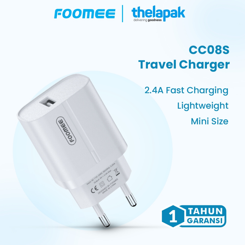 Jual FOOMEE BATOK Charger CC08S 1 Port USB 2.4A Fast Charging HARGA @ 1 ...