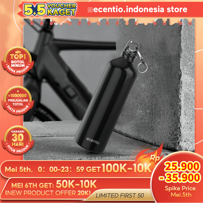 Jual ecentio botol minum 1 liter aluminium/ Botol Tumbler Olahraga ...