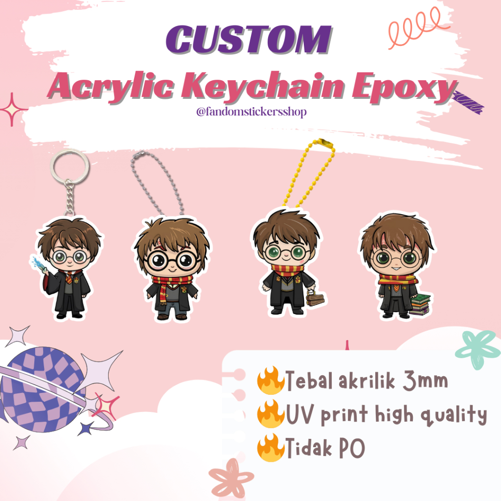 Jual Custom EPOXY Gantungan Kunci Acrylic Keychain | Ganci Akrilik UV ...