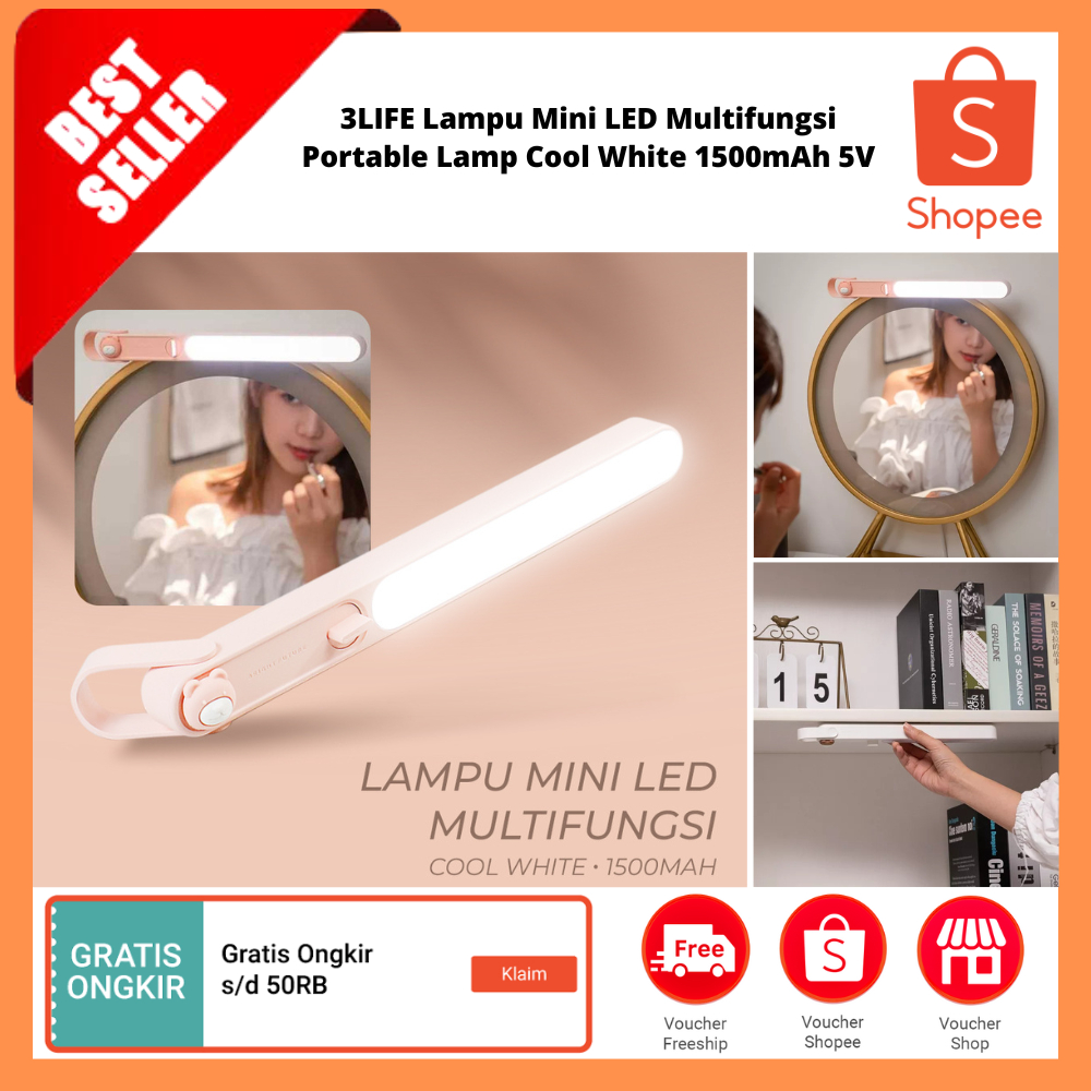 Jual Lampu Mini LED Multifungsi Portable Lamp Cool White 1500mAh 5V ...