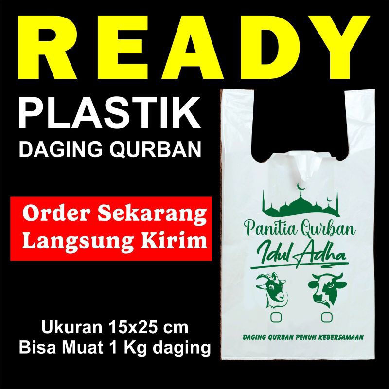 Jual READY ISI 50LEMBAR PLASTIK KEMASAN DAGING KURBAN UKURAN 1KG DAGING ...