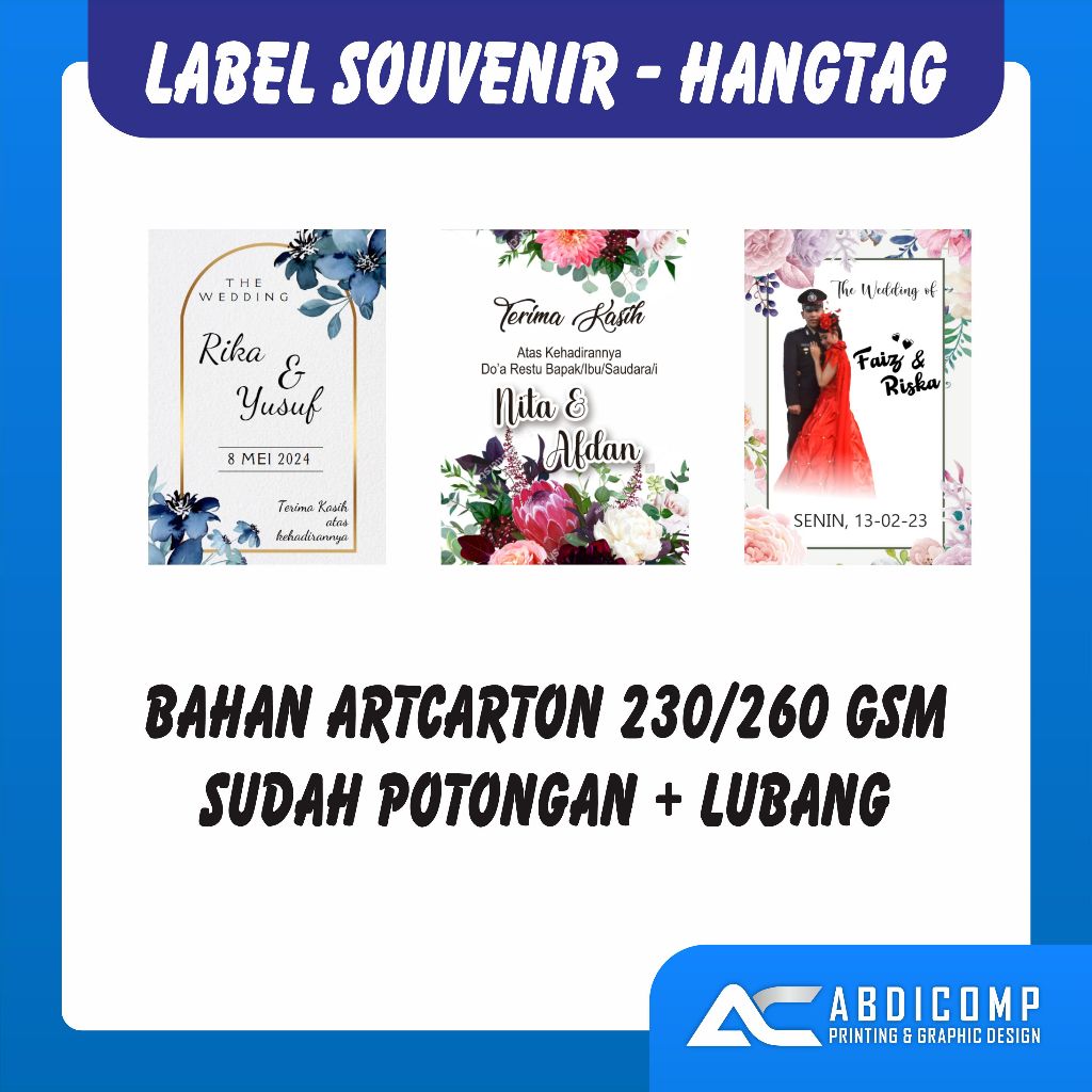 Jual Label Souvenir Suvenir Nikahan Nikah Resepsi Hangtag Hang Tag ...