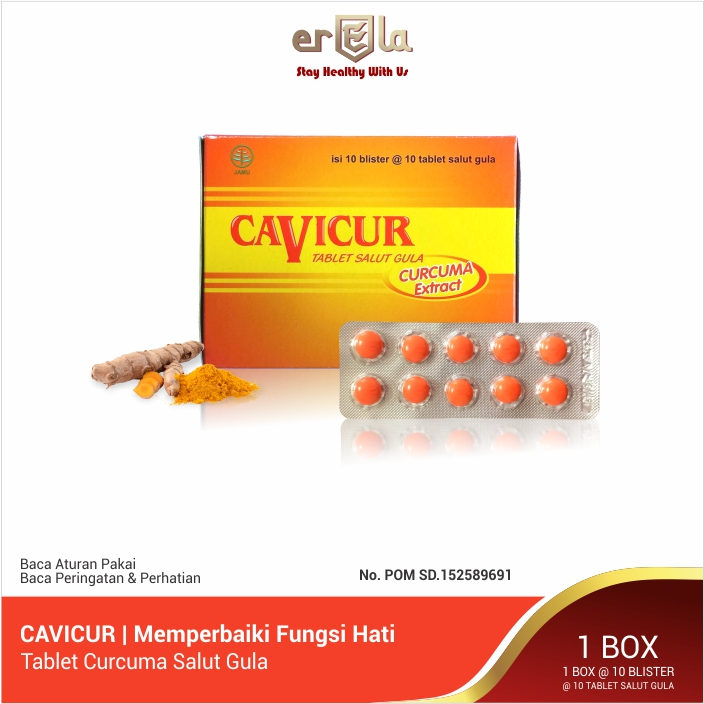 Jual CAVICUR Box / Tablet curcuma 1 box 10 blister / Tablet herbal ...