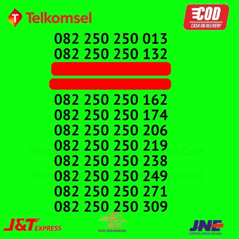 Jual Kartu Perdana Nomor Cantik Telkomsel simPATI Loop 4GLTE Seri Abc Abc 250 250 249 Sakti ...