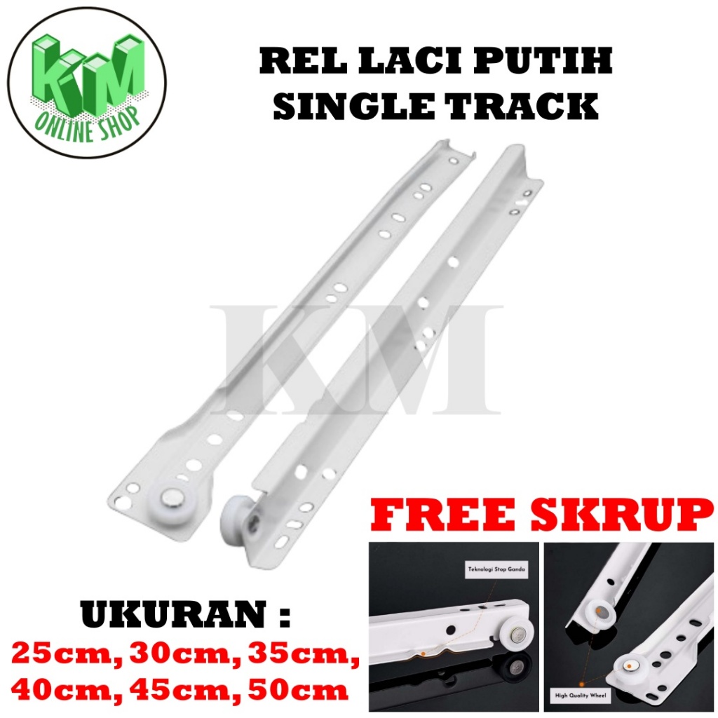 Jual REL LACI PUTIH BESI REL LACI SINGLE TRACK 25cm 30cm 35cm 40cm 45cm ...