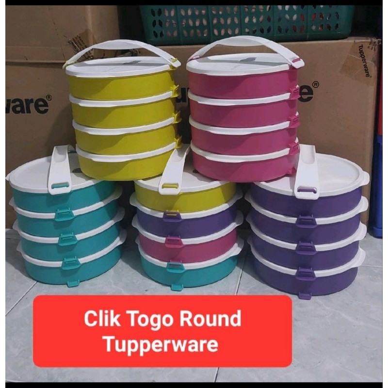 Jual Rantang Clik Togo Round Tupperware ( FREE Bubble Warp ) | Shopee ...