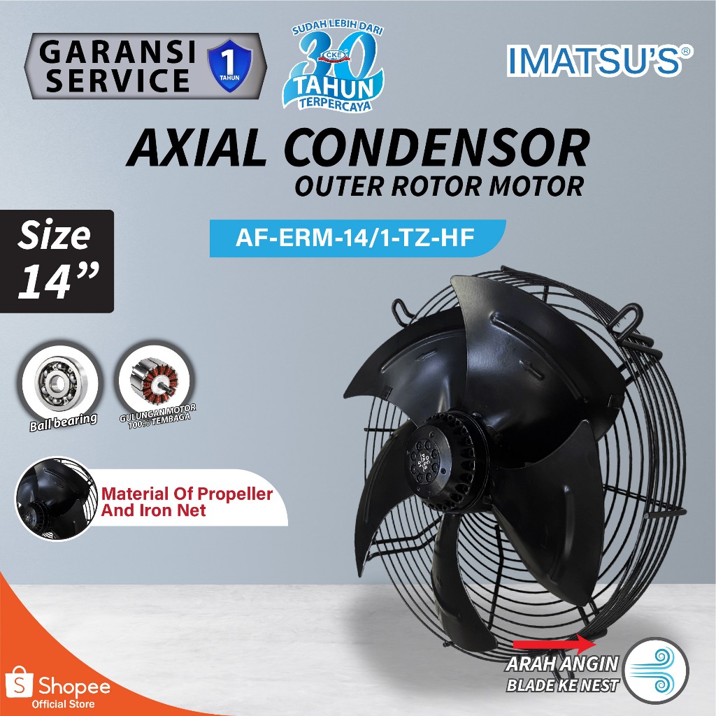 Jual Axial Fan 14 Inch Fan Condensor Kipas Chiller Condenser 14" 220V ...