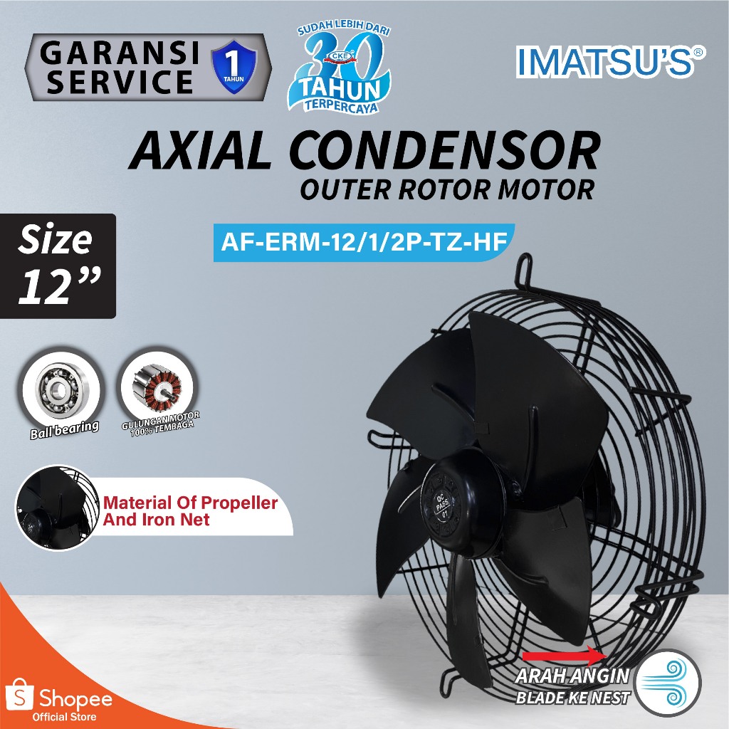 Jual Axial Fan 12 Inch Fan Condensor Kipas Chiller Condenser 12" 220V ...