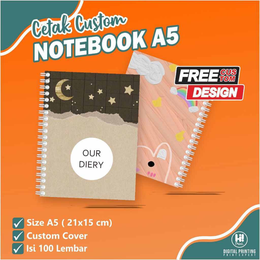 Jual Blocknote A5 Custom Desain 100 Lembar Isi Polos | Shopee Indonesia