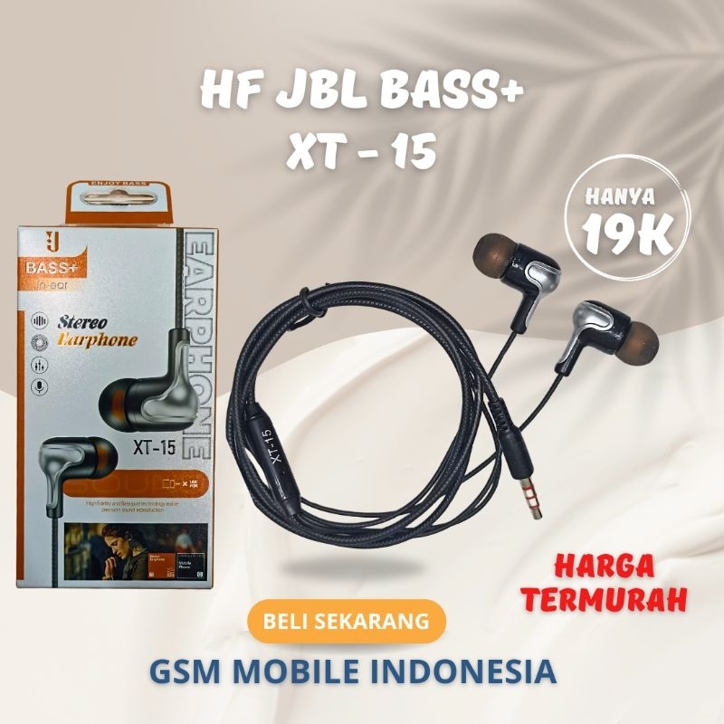 Jual PROMO SALE] Headset Hf Hansfree XT-12 / XT-15 / XT -16 Super Bass + MIC EXTRA BASS Black ...