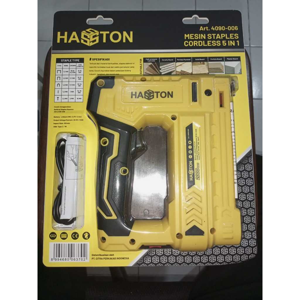Jual HASSTON PROHEX Staples Gun Cordless 5 in 1 (4090-006) 1013J max | Shopee Indonesia