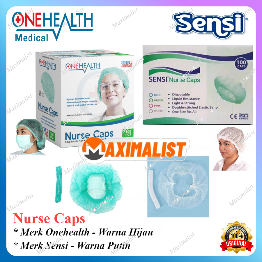 Jual Hair Cap Disposable Nurse Cap Disposable - Hairnet Medis - Mob Cap ...