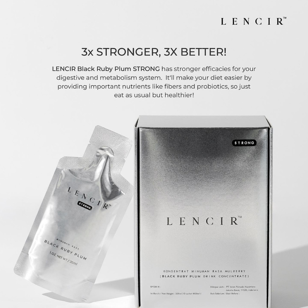 Jual LENCIR Strong Black Ruby Plum 1 BOX isi 10 Sachet Lencir Silver ...