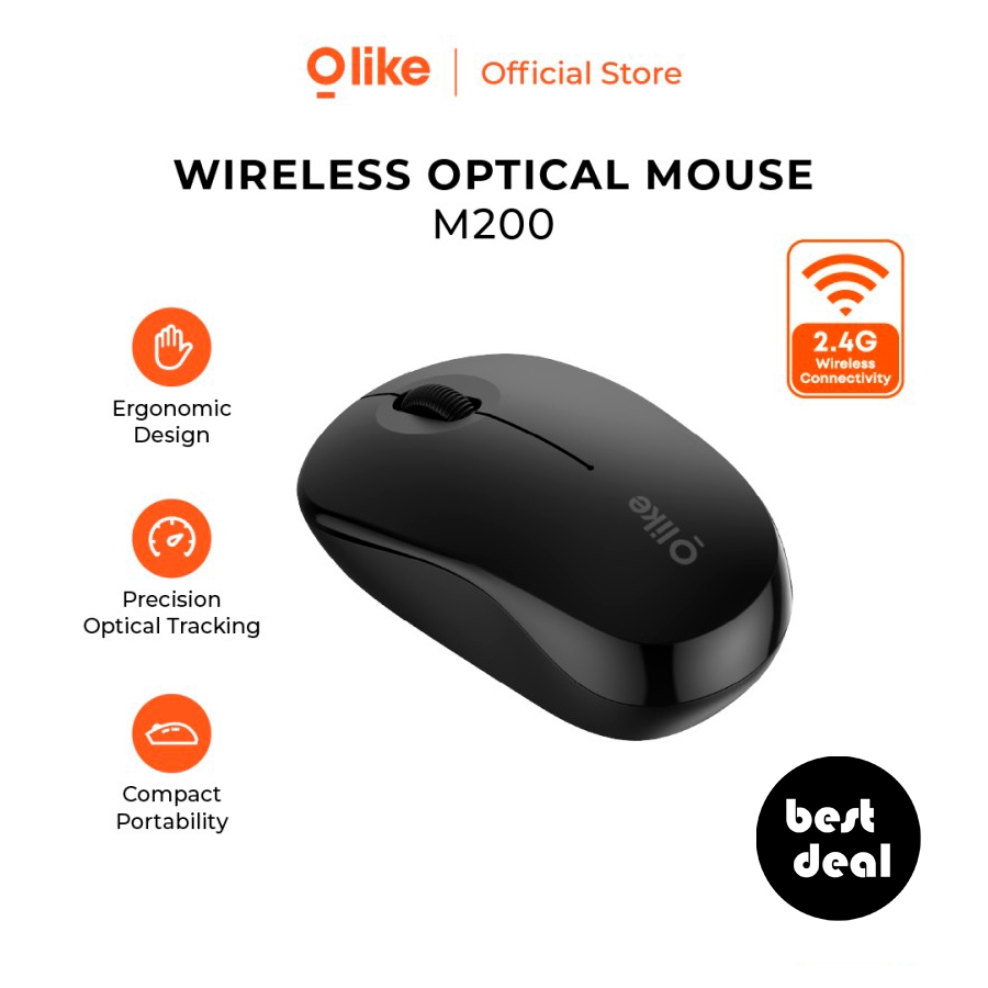 Jual Olike M200 Wireless Optical Mouse 1200DPI Compact Ergonomic Design ...